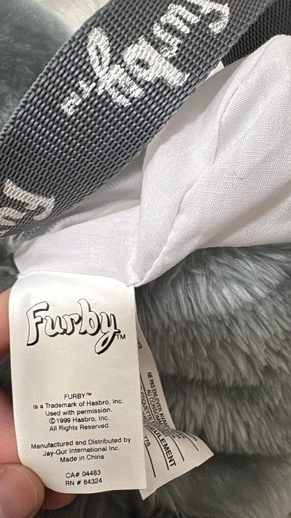 Vintage 1999 Furby Backpack Bag Grey With 12" Adjusta… - Gem