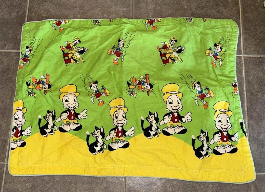 Vintage Pinocchio Jiminy Cricket Pillowcase Zip up 25x19 Inch - Etsy
