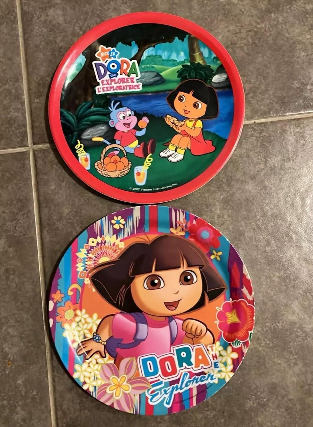 Vintage Dora the Explorer Melamine Plastic Plates 2 Included READ - Etsy