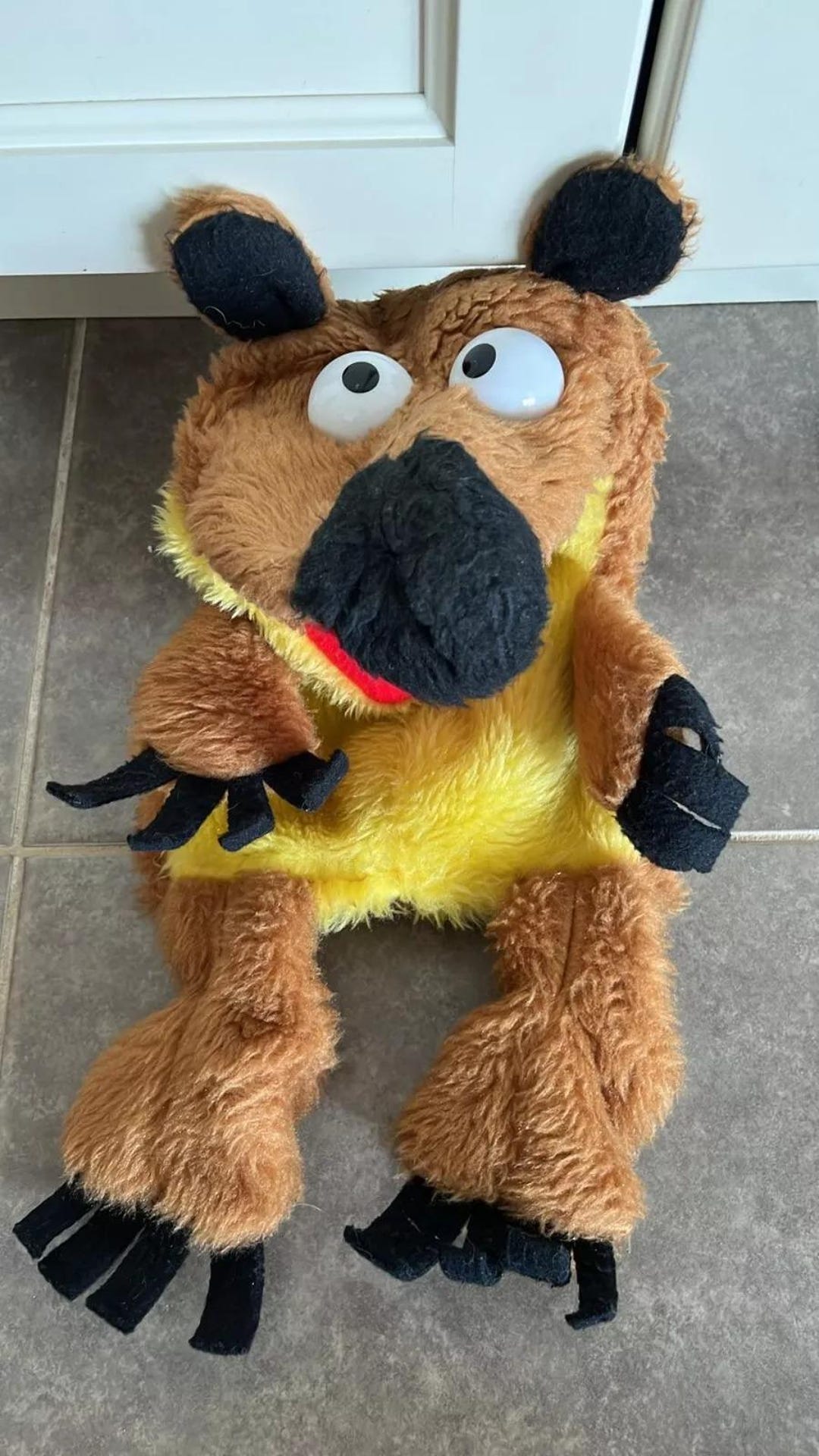 Brown Bear Hand Puppet Squeaker Mouth - Etsy
