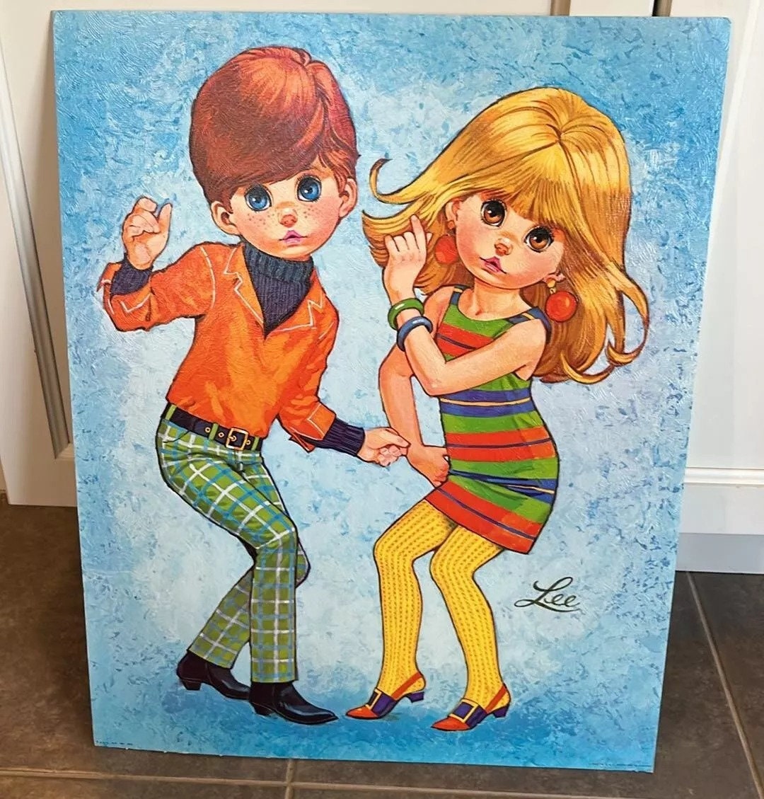 Vintage 1960s Lee Go-go Boy & Girl Dancing Lithograph Print 16x20 ...