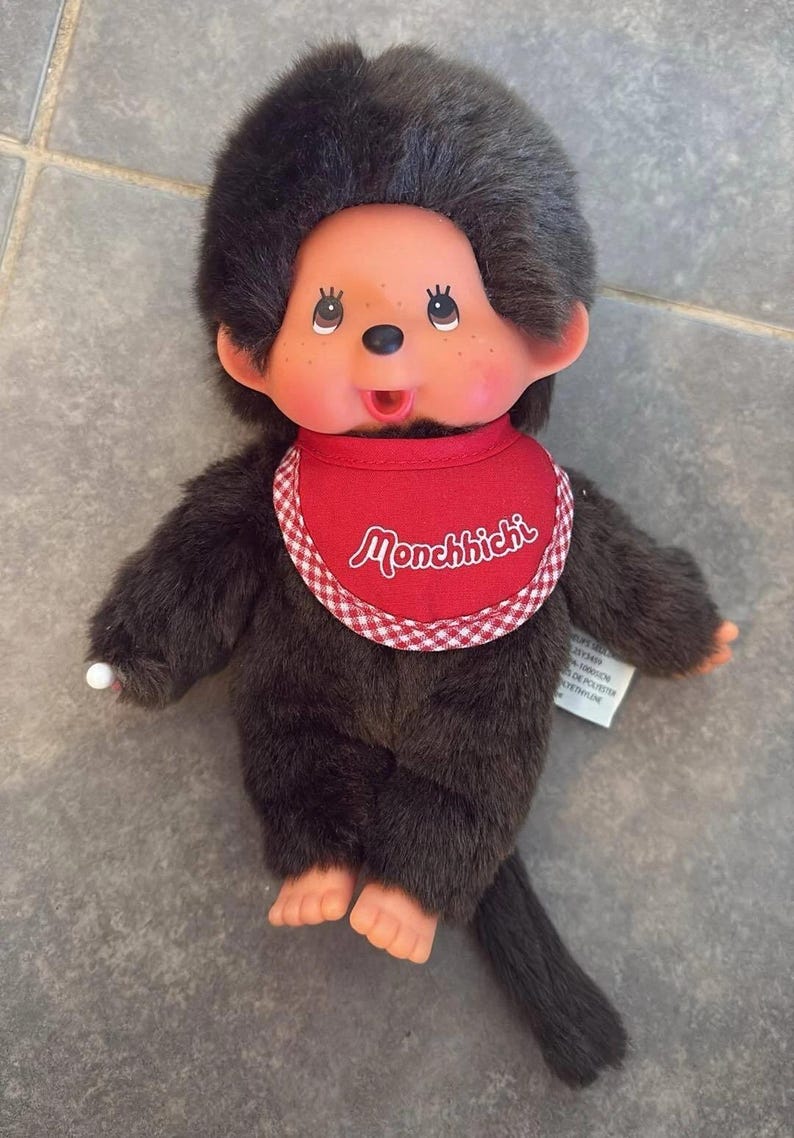 Monchichi MONCHHICHI Doll Sekiguchi Red Bib Monkey Plush Doll 7" - Etsy