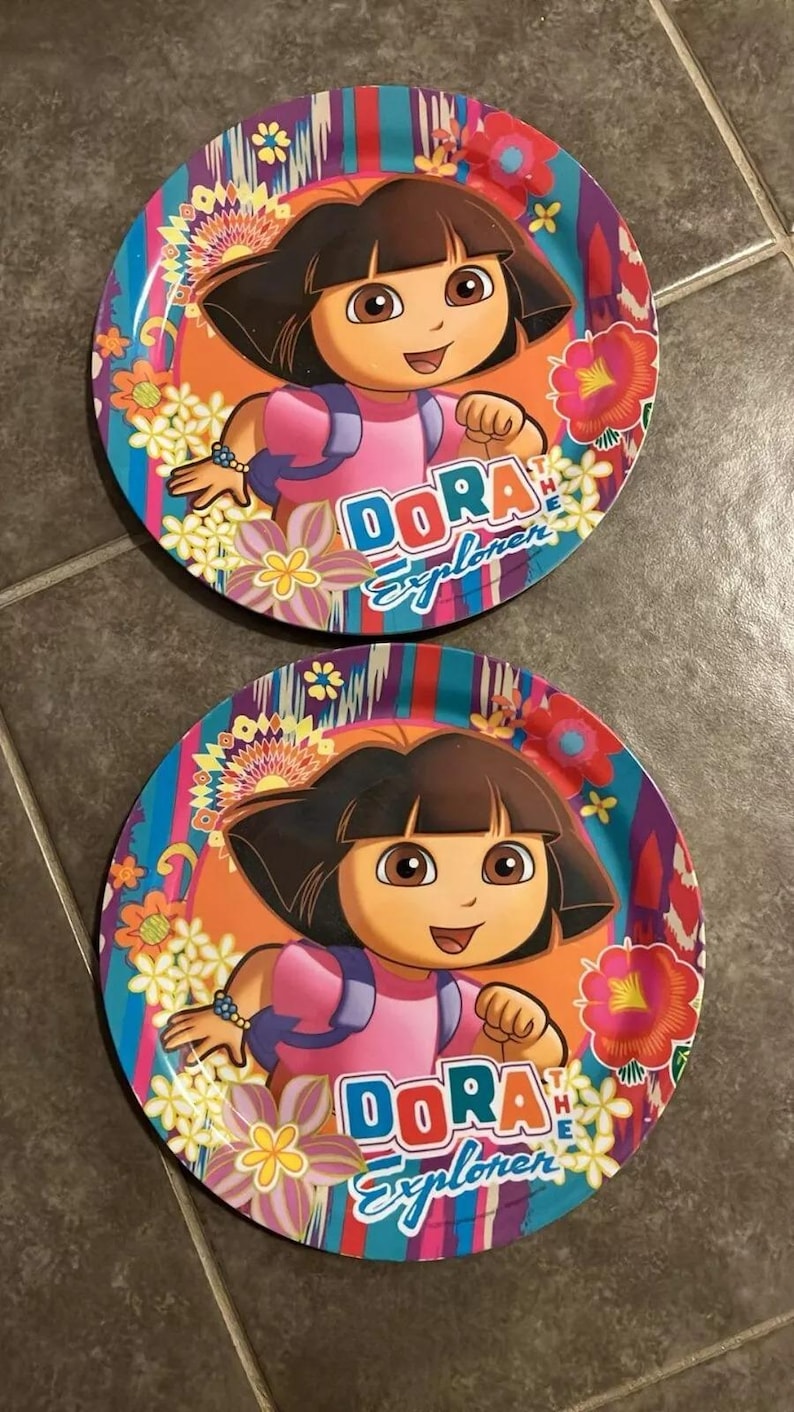 Vintage Dora the Explorer Melamine Plastic Plates 2 Included - Etsy