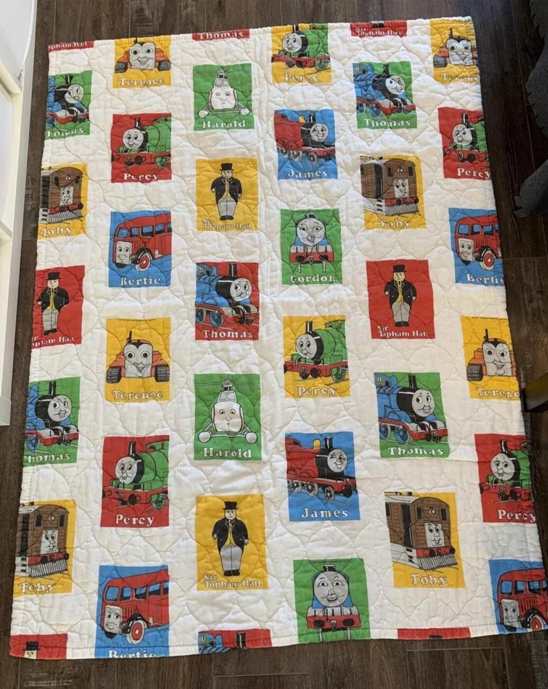 Vintage Britt Allcroft 1992 Thomas the Train Tank Engine Baby Quilt ...