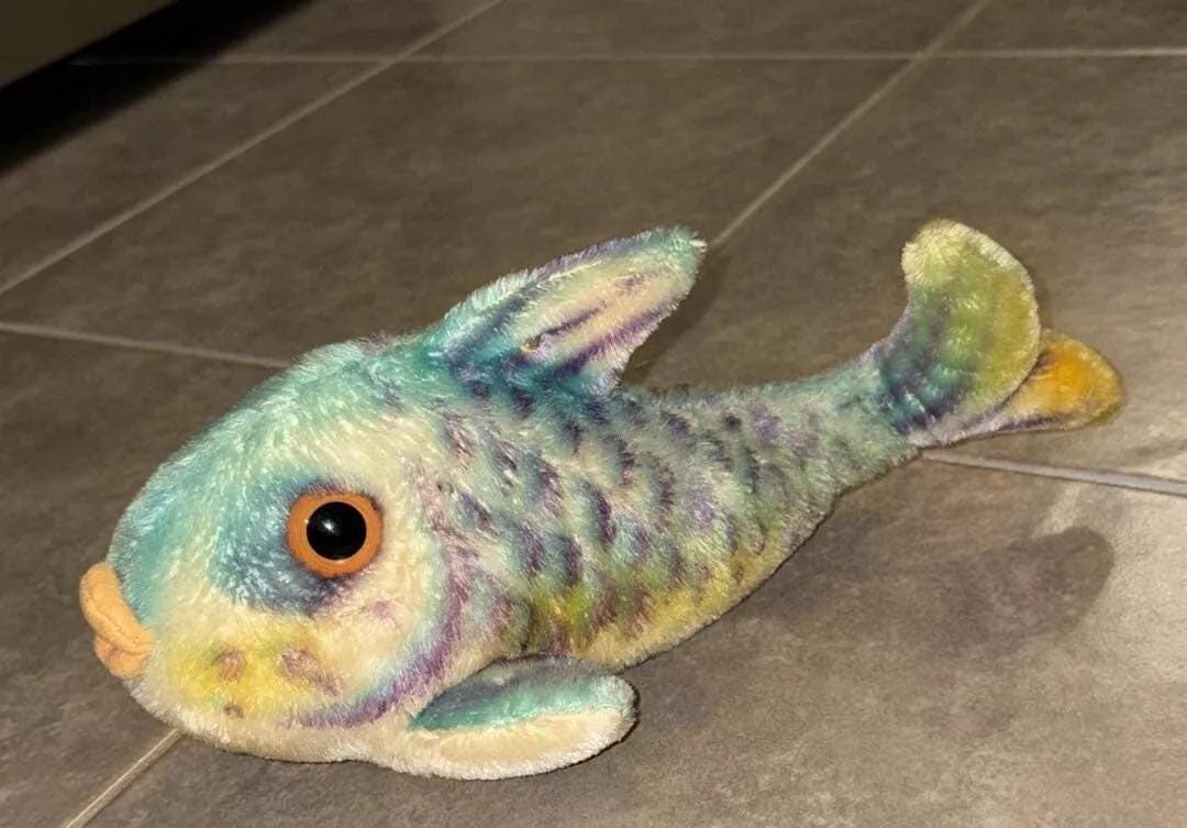 Vintage 1950's 1960's Steiff Mohair Tropical Fish Flossy W/ Button - Etsy