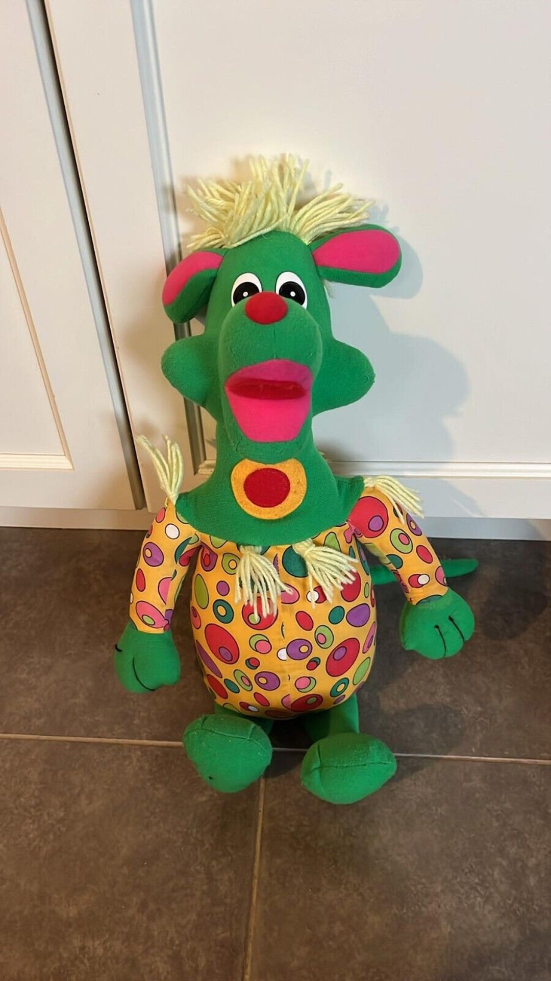 Vintage Green Polkaroo Polka Dot Door TV Show 20" Plush Toy 1994 Irwin ...