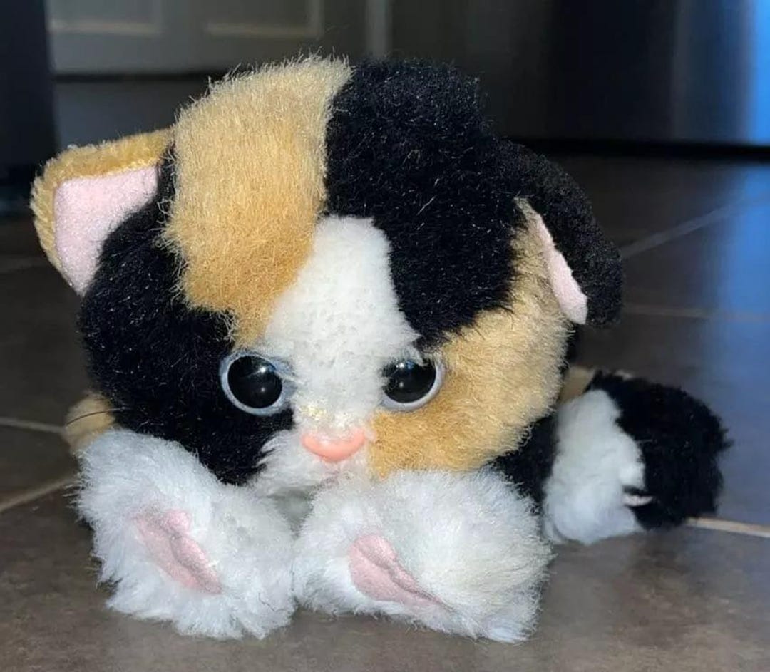 2000 Tyco Kitty Kitty Kittens Calico Purring Plush Cat Stuffed Animal ...