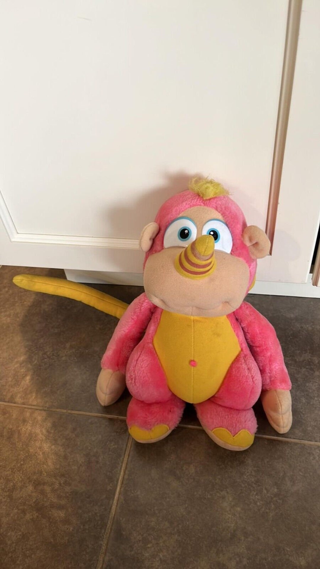 VTG Hasbro Softies Wuzzles Rhinokey Plush Pink Yellow Rhino Monkey 1984 ...