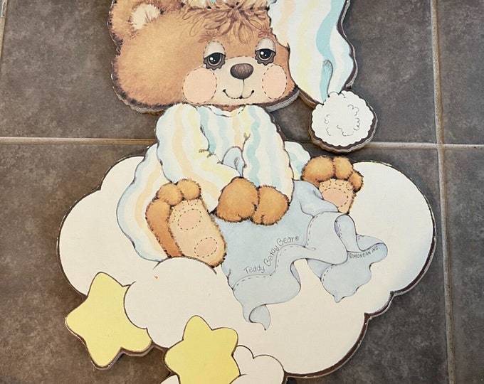 Vintage Teddy Beddy Bear Nursery Decor Wall Hanging Plaque - Etsy