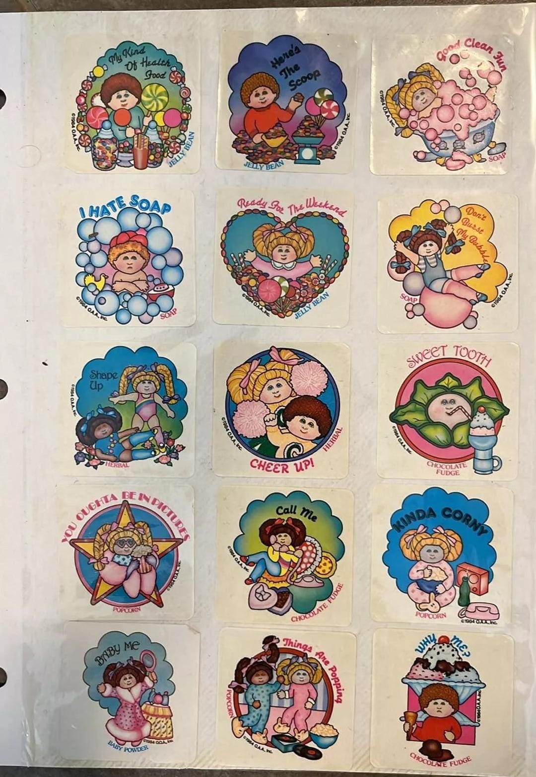 1983 Scratch N Sniff Cabbage Patch Kids Stickers Strawberry Shortcake ...
