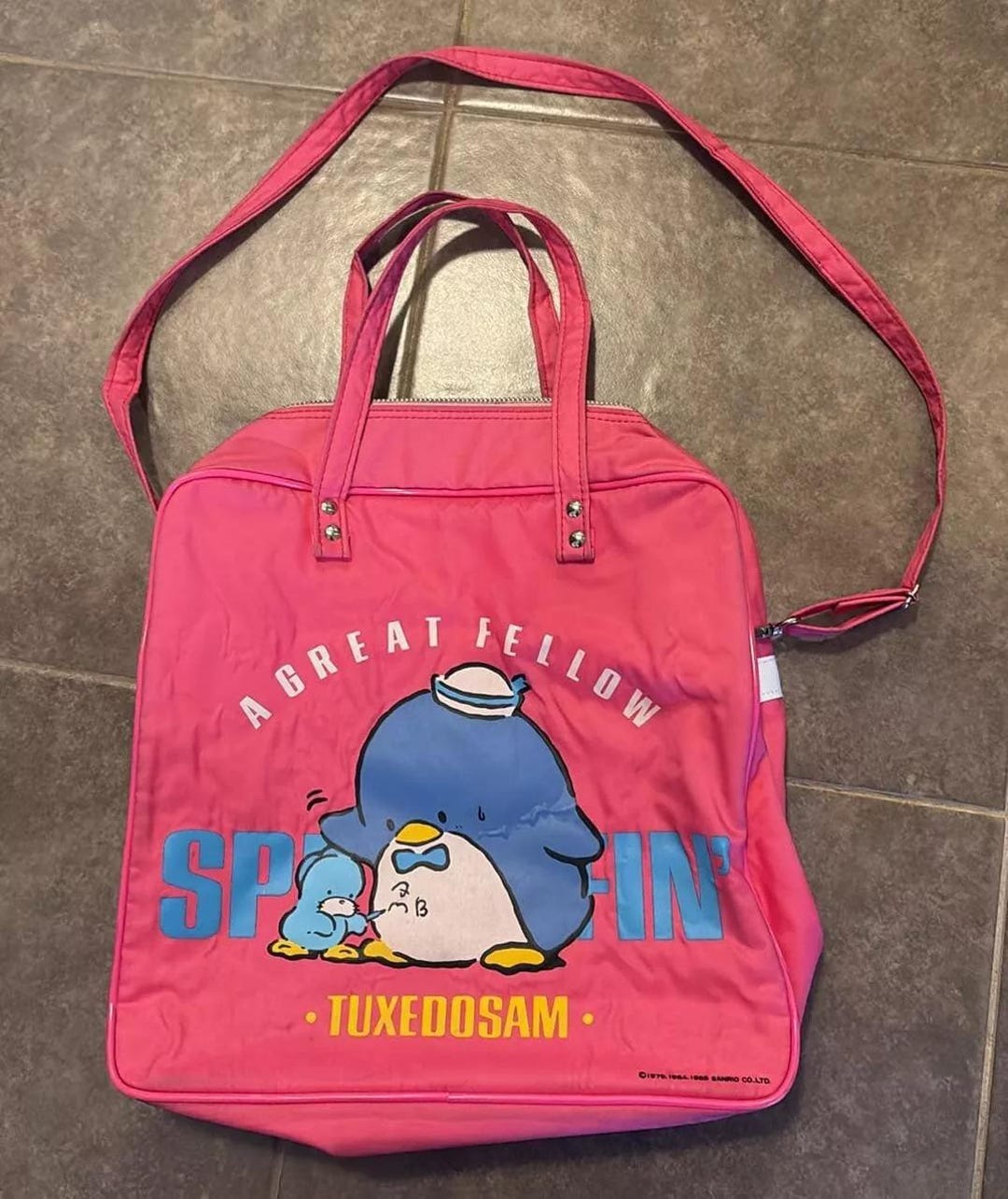 1985 Vintage Sanrio Tuxedo Sam Pink Crossover Bag - Etsy