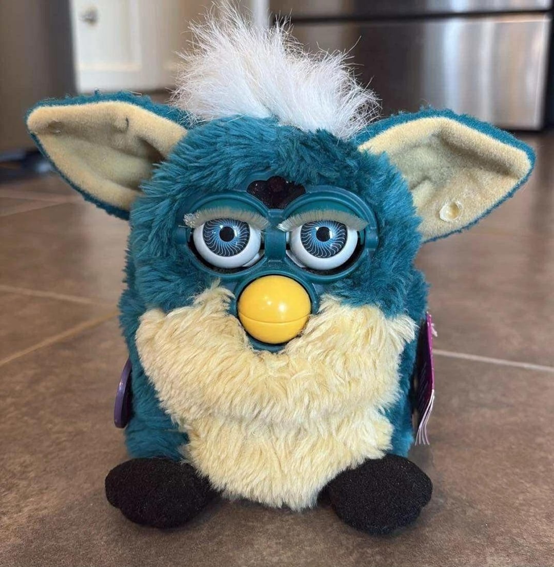 1999 Furby Gen 4 Dragon Tiger Electronics Teal Blue Cream Wakes up ...