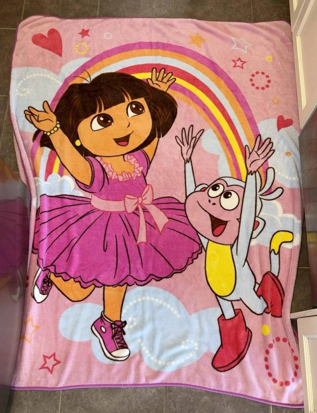 Dora the Explorer and Boots Pink Rainbow Blanket 60x50 Inch - Etsy