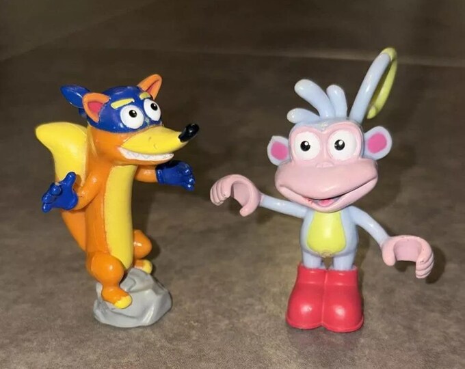 2005 Dora the Explorer Swiper Fox and Boots Monkey Figures - Etsy