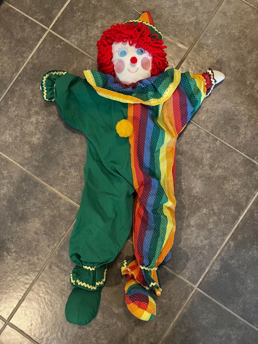 Vintage Rainbow Clown Rag Doll Plush Toy 25 - Etsy