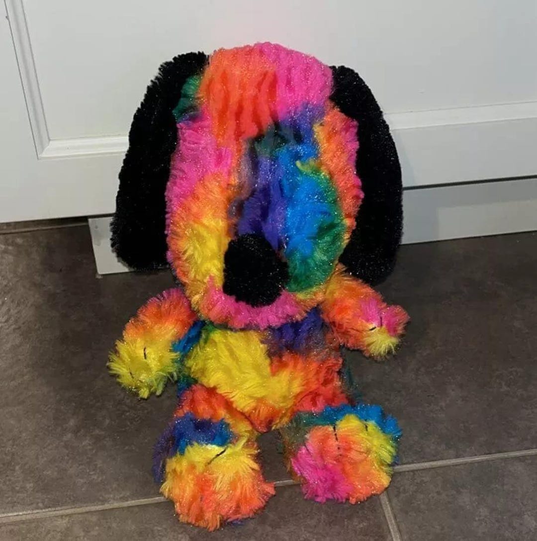 Vintage Peanuts Snoopy Rainbow Tie Dye Plush Toy 12" - Etsy