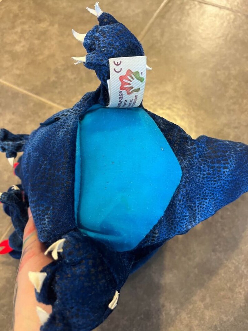 Folkmanis Blue THREE HEADED DRAGON 9 Plush Stuffed Animal Hand Puppet ...