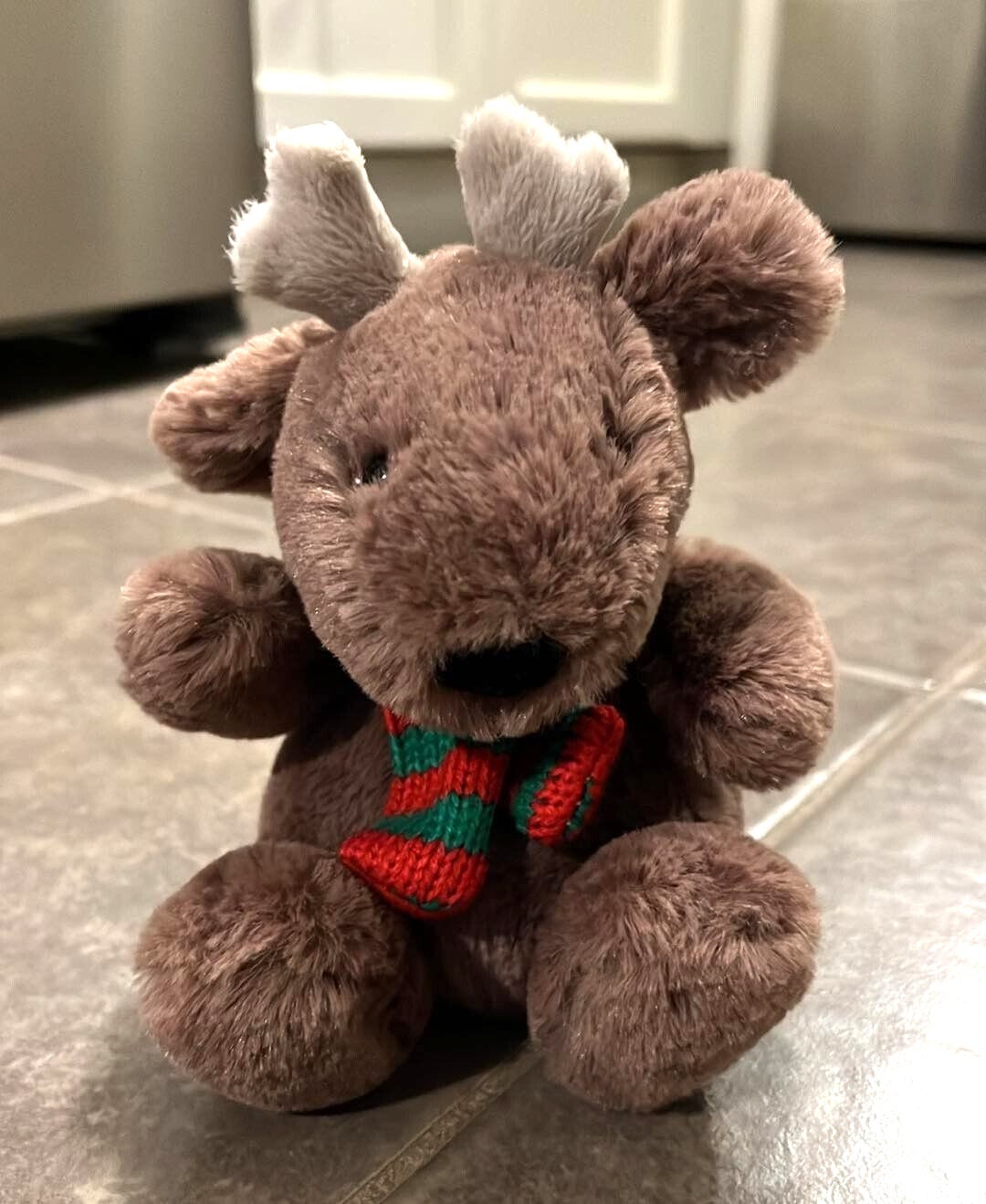 Jellycat Reindeer Plush 6 Red and Green Stripe Scarf Holiday Soft - Etsy