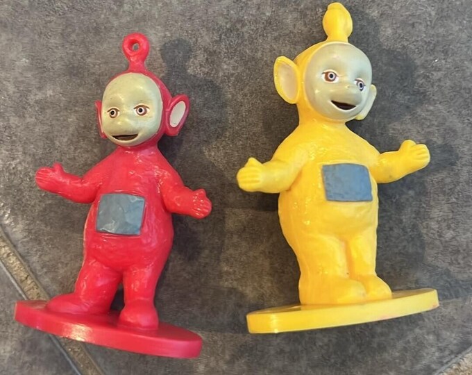 Vintage 1998 Teletubbies Lala and Po Figure Cake Topper 2 Inches - Etsy