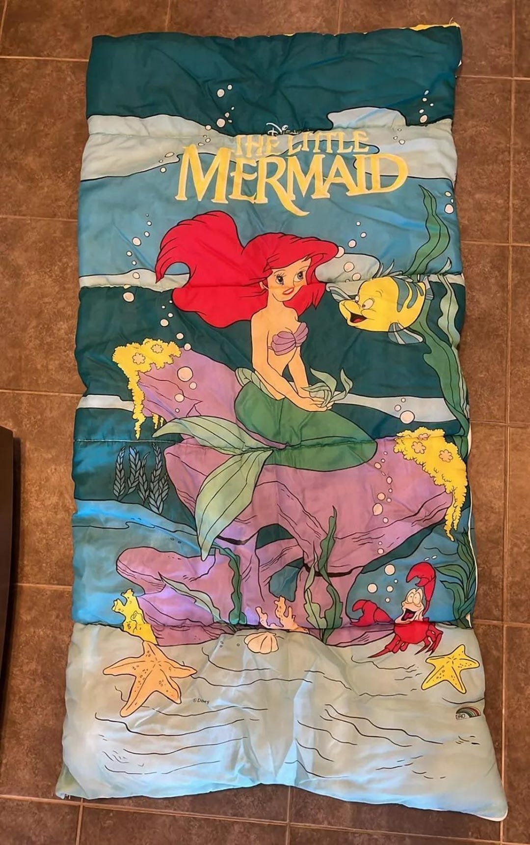 Disney 1990 the Little Mermaid Sleeping Bag Ariel ERO - Etsy