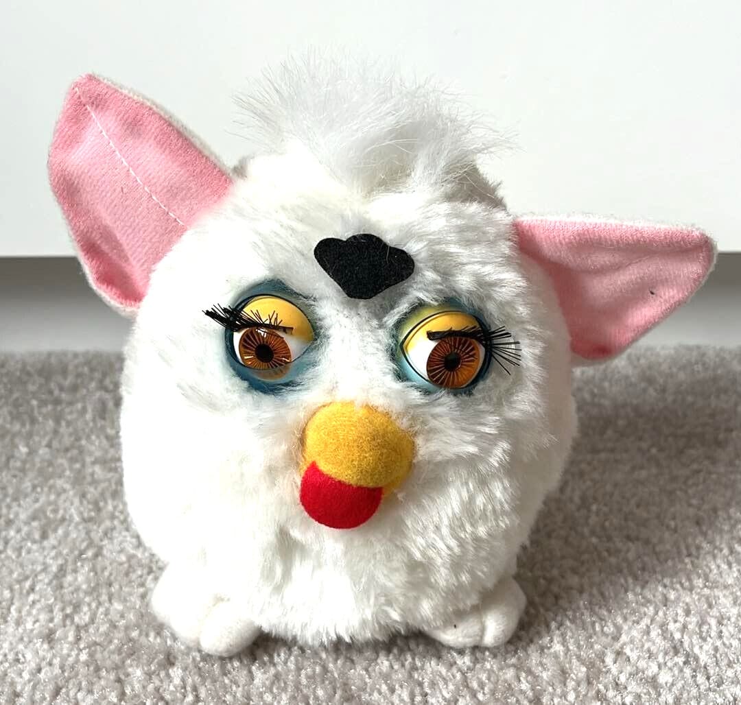 Vintage Furby White Plush Toy Sleep Eyes Stuffed Animal READ - Etsy
