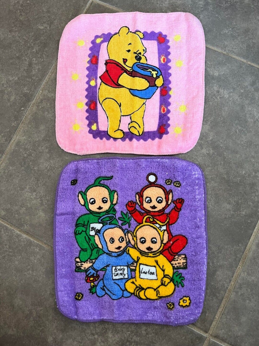 Vintage Baby Wash Cloths Teletubbies and Winnie the Pooh - Etsy