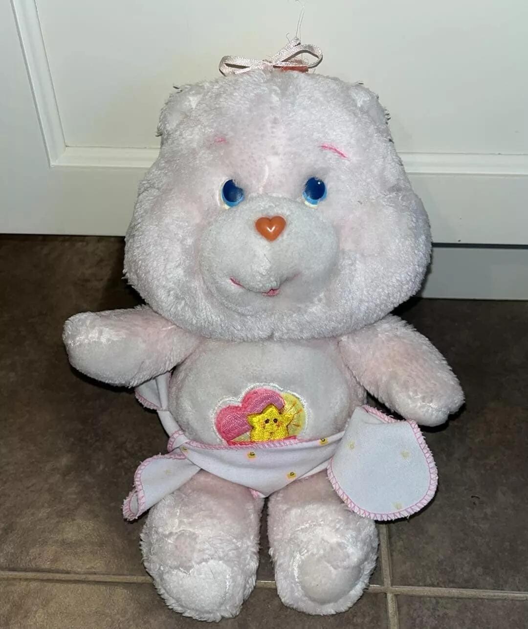 1983 Vintage Care Bear Baby Hugs Plush -pink Kenner Bear With Diaper 11 ...