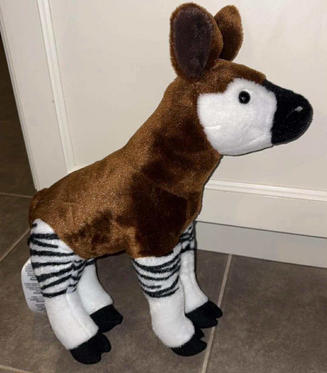OKAPI 13" Standing Plush Zebra Legs Brown Stuffed Animal - Etsy
