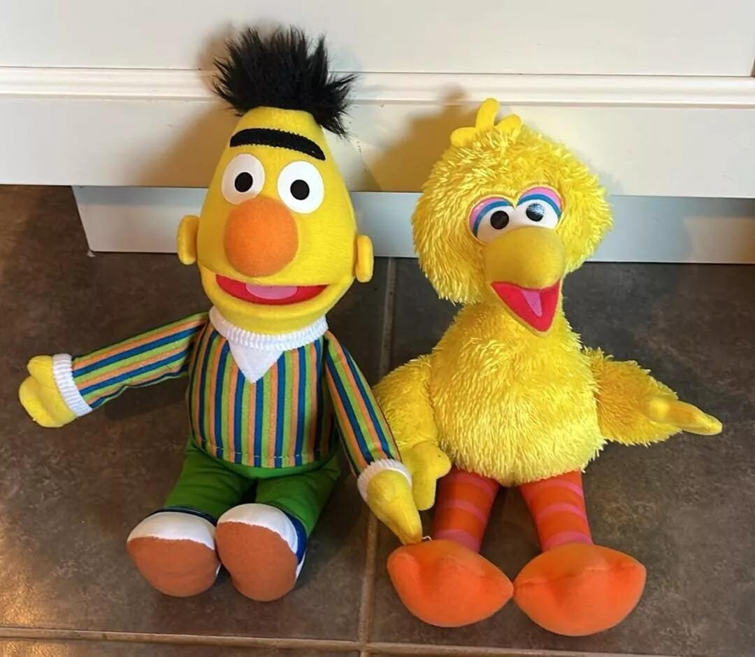 Sesame Street Bert and Big Bird Plush Toys 10" - Etsy