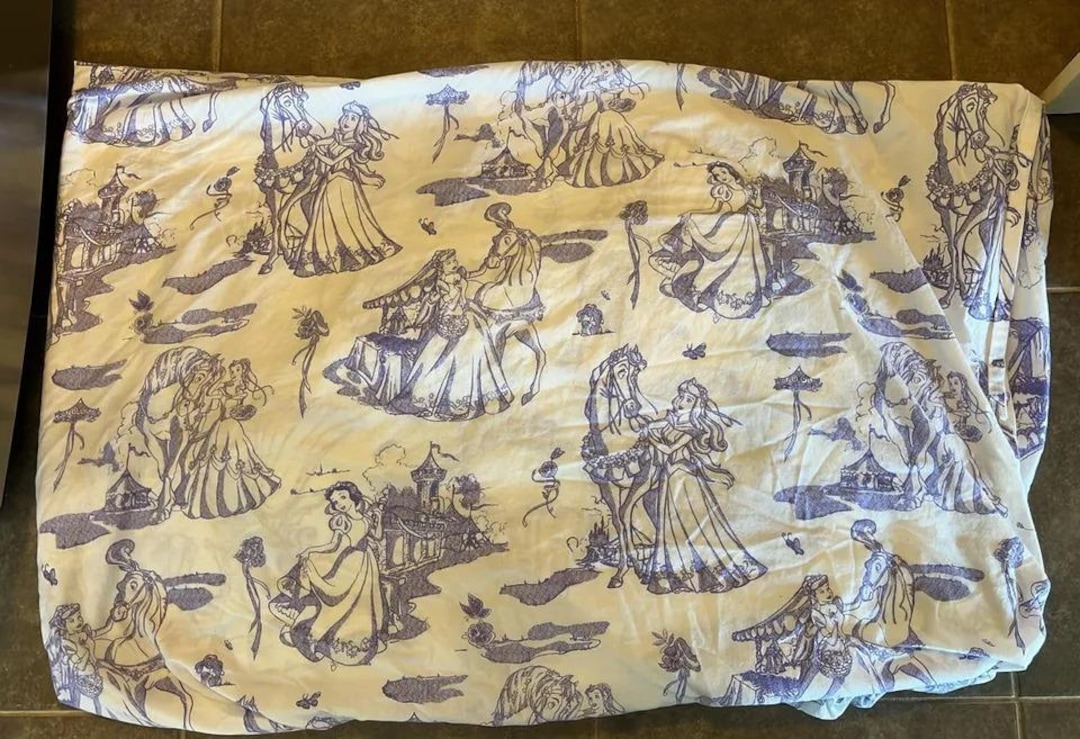 Disney Princesses Princess Toile Fabric Full Size Fitted Bedsheet - Etsy