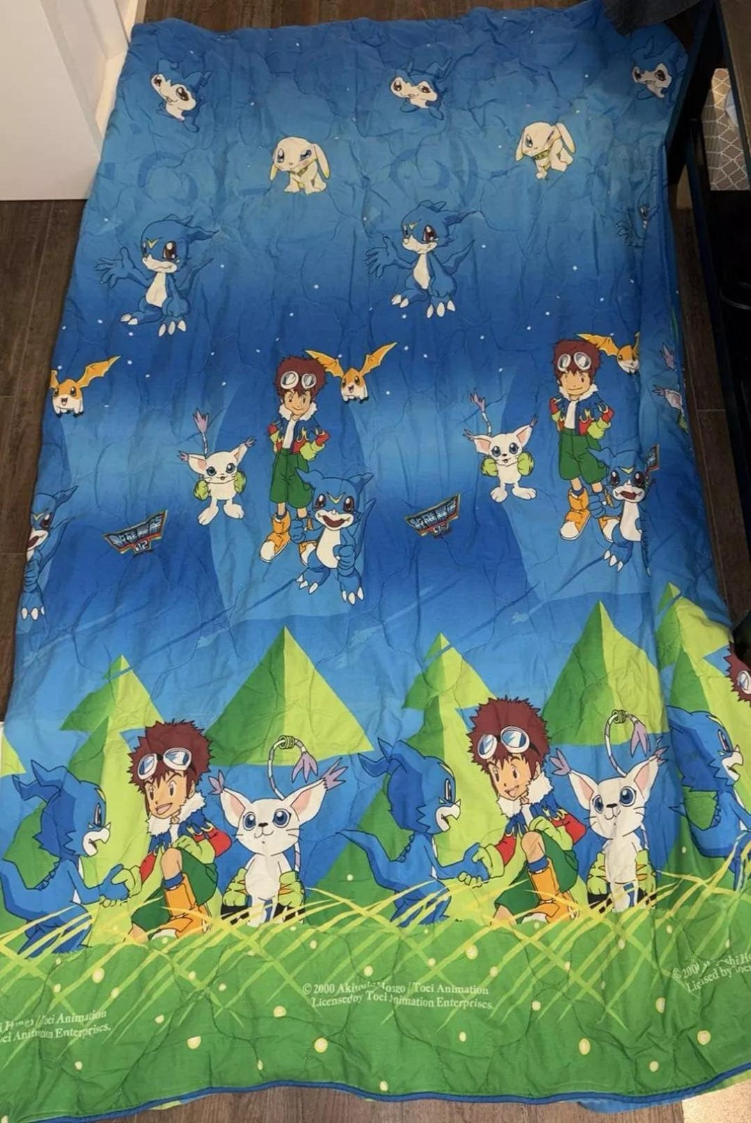 Vintage 2000 Digimon Reversible Twin Size Anime Blanket Comforter ...