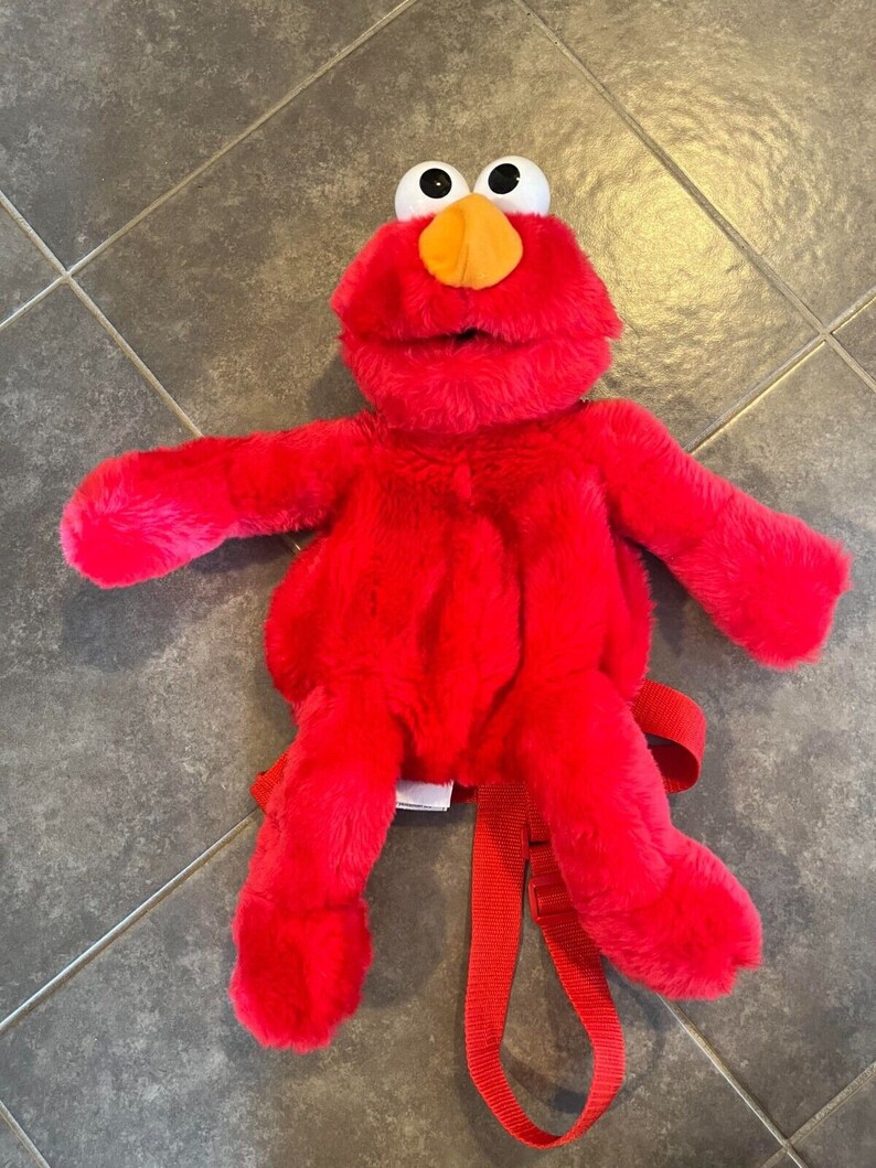 2000 Vintage Sesame Street Elmo Plush Full Body Backpack Bag 15 INCH ...