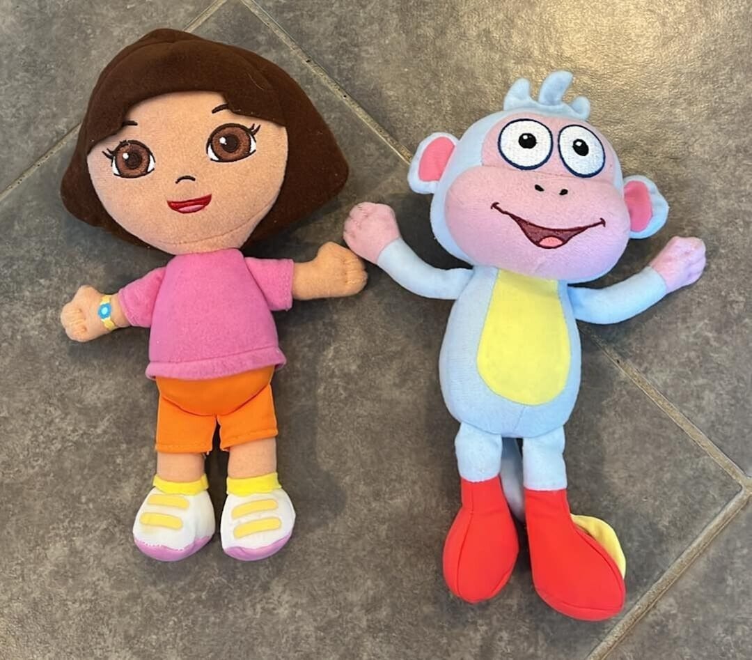 Vintage Dora the Explorer and Boots Monkey Plush Toy Set 8" - Etsy