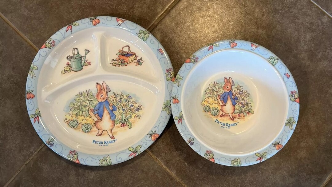 Vintage 1996 Eden Peter Rabbit Melamine Bowl and Plate Plastic Kids - Etsy