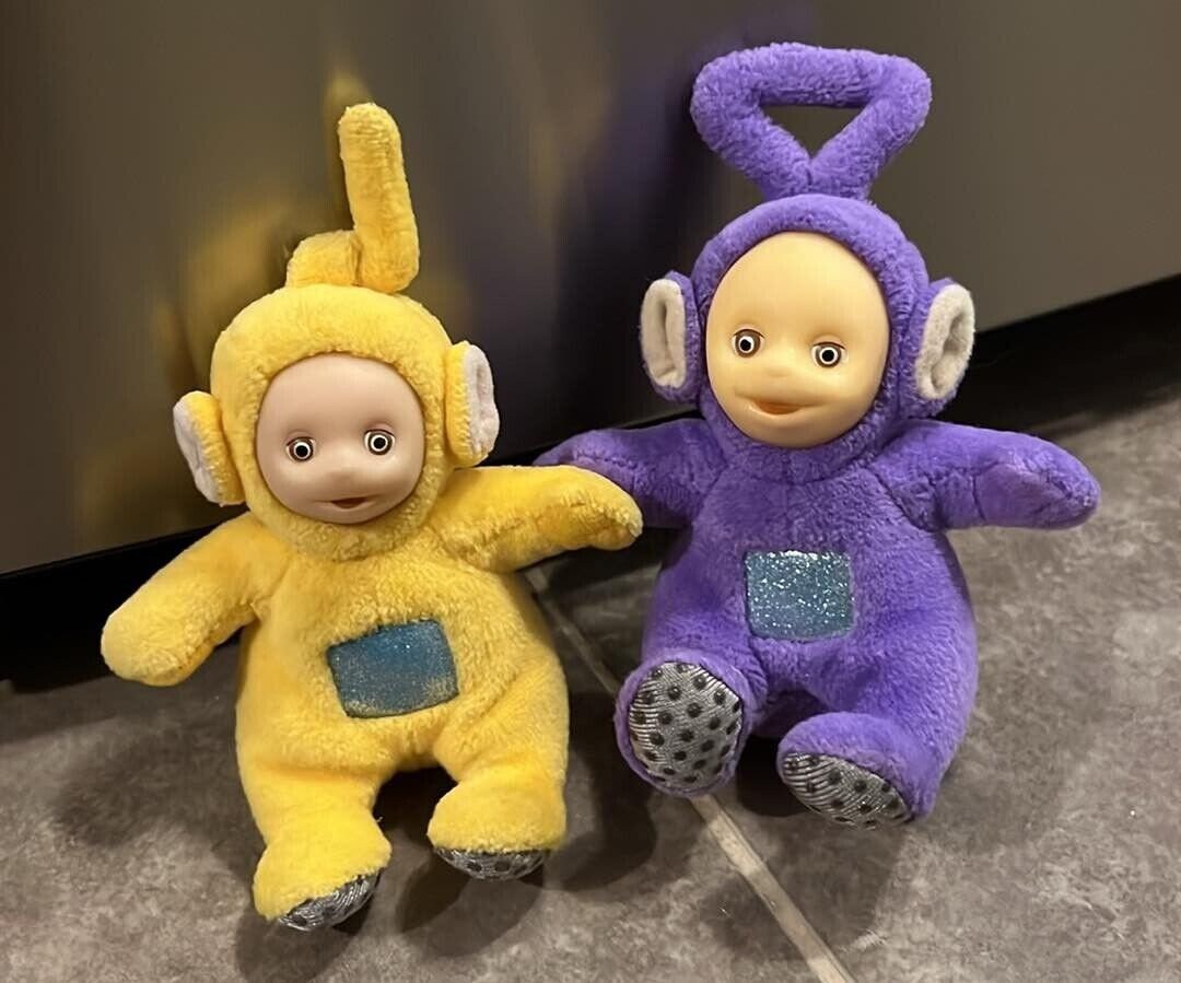 Vintage 1998 Teletubbies Lala and Tinky Winky Mini Plush Toys 4 - Etsy