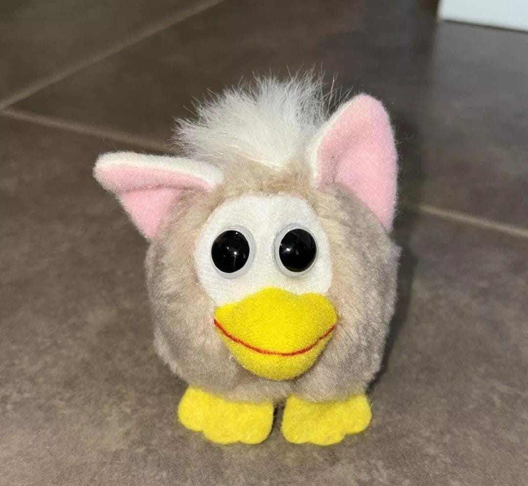 Vintage Furby Friend White and Tan Mini Plush Toy Vibrating - Etsy