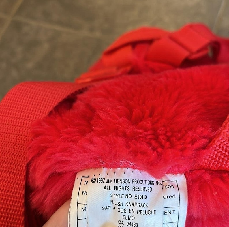 1997 Vintage Sesame Street Elmo Plush Full Body Backpack Bag 15 INCH ...