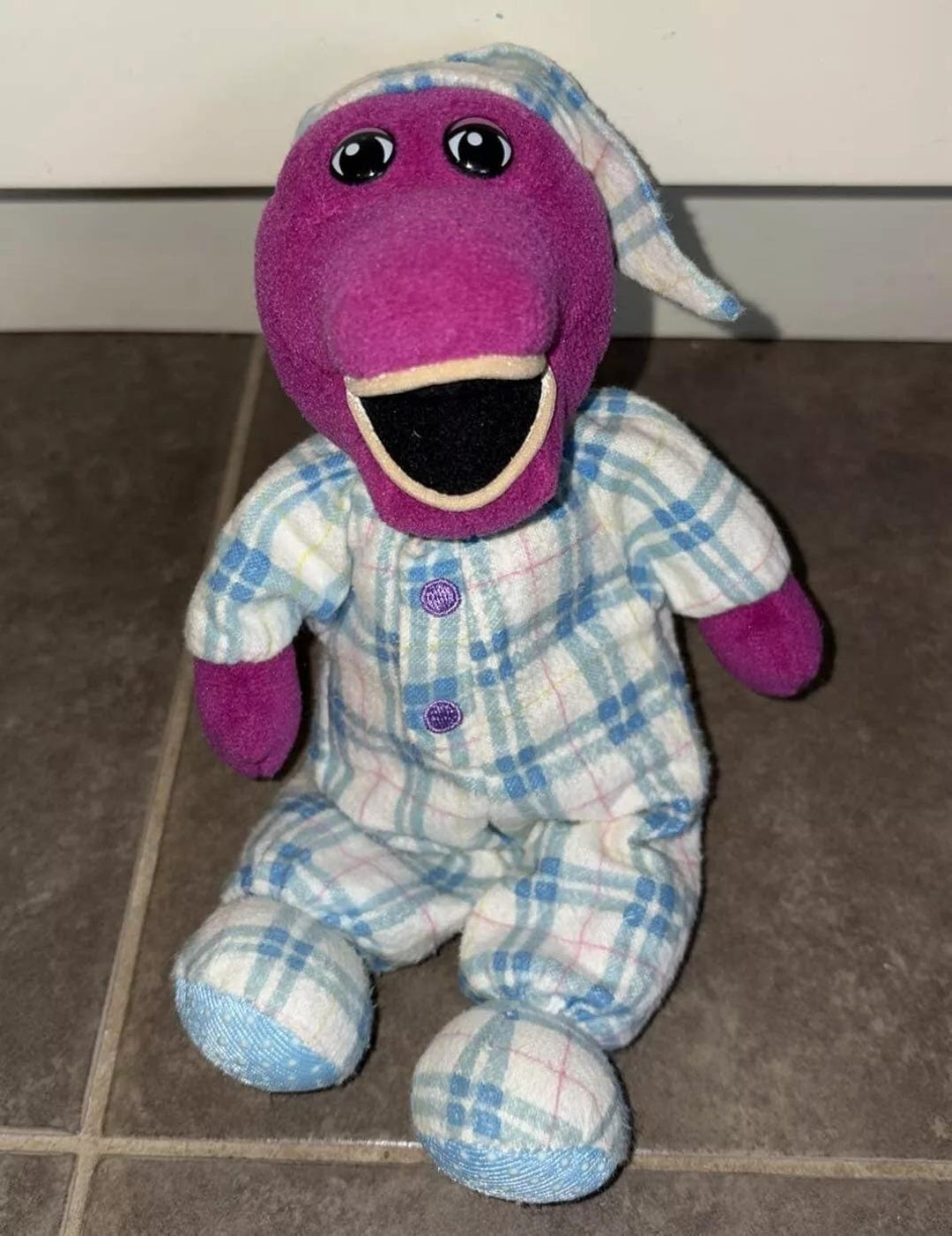 Vintage Barney the Dinosaur in Pajamas Plush Toy 10" - Etsy