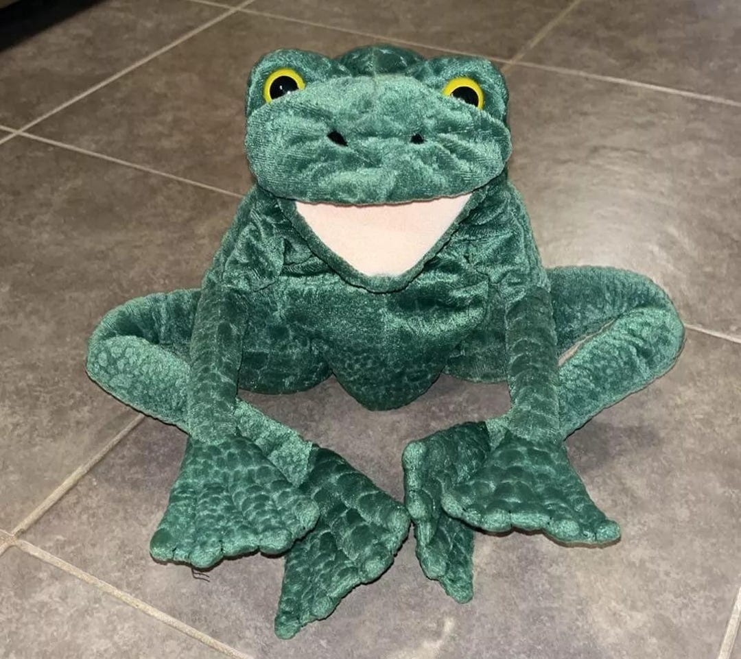 Folkmanis Long-legged Frog Puppet 14" Plush Working Mouth Stuffed Toad ...