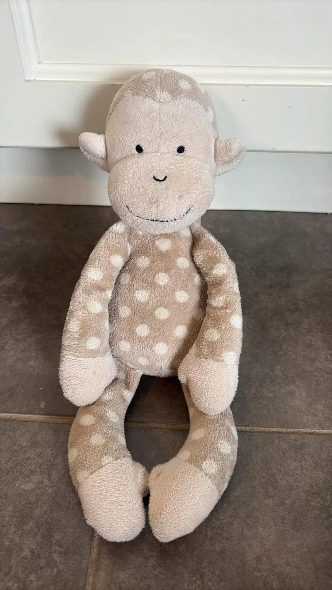 Little Jellycat Monty Monkey Polka Dot Rattle 9" Plush Soft Stuffed ...