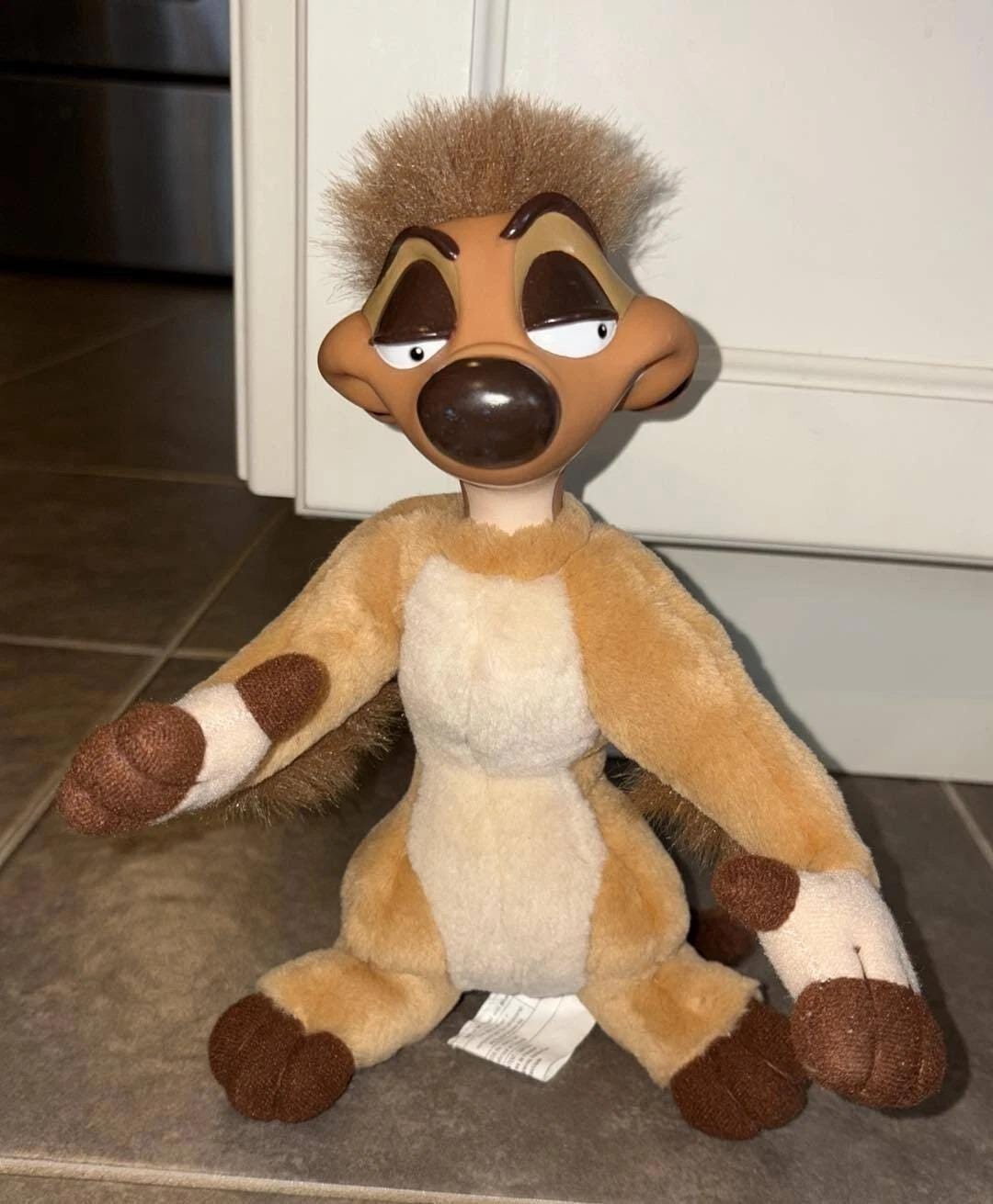 The Lion King TIMON Vintage Vinyl Face Plush Disney Mattel 1994 Stuffed ...