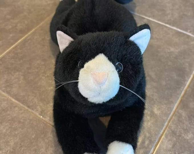 Vintage Dakin Applause Cat Puppet 20” Tags Black White - Etsy