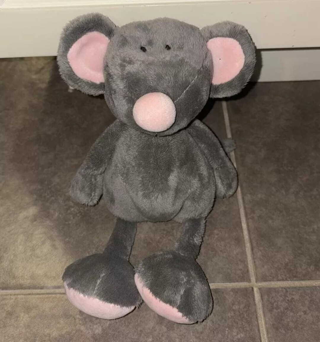 2005 Ty Beanie Babies PLUFFIES Rat JAZZY Gray Classic Mouse Plush Lovey ...