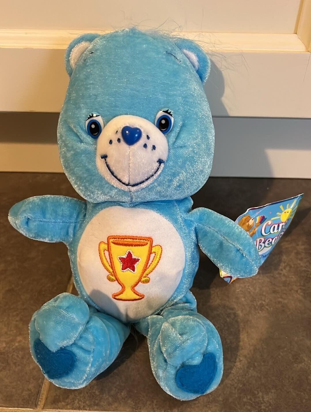 Nanco Care Bears Champ Bear Blue 7" Plush Stuffed Toy Doll Trophy 2004 ...