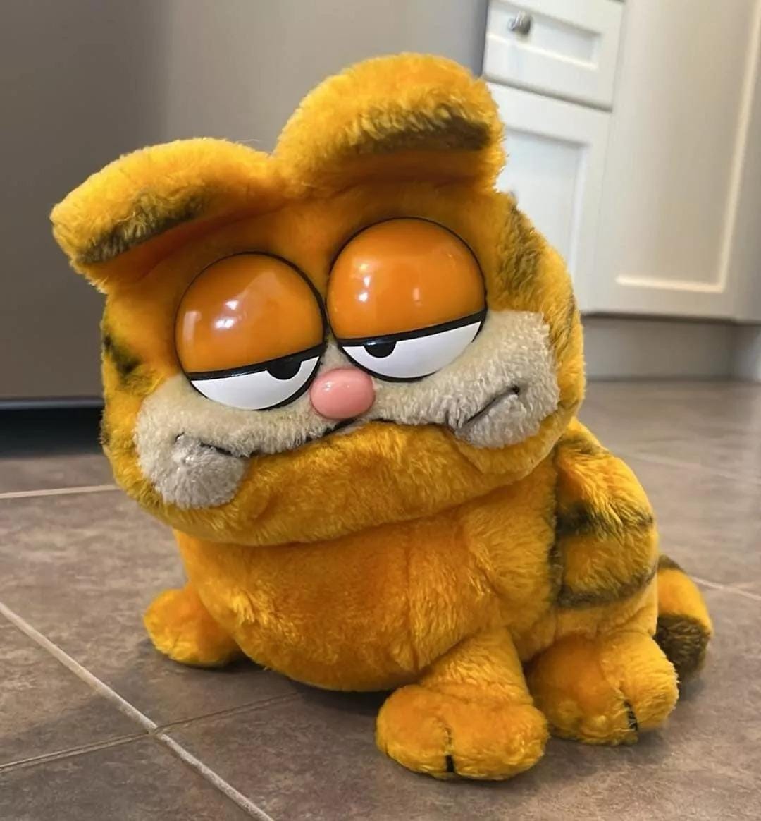 1981 Dakin Garfield the Cat Sitting Plush Stuffed Animal Toy Basket 10 ...