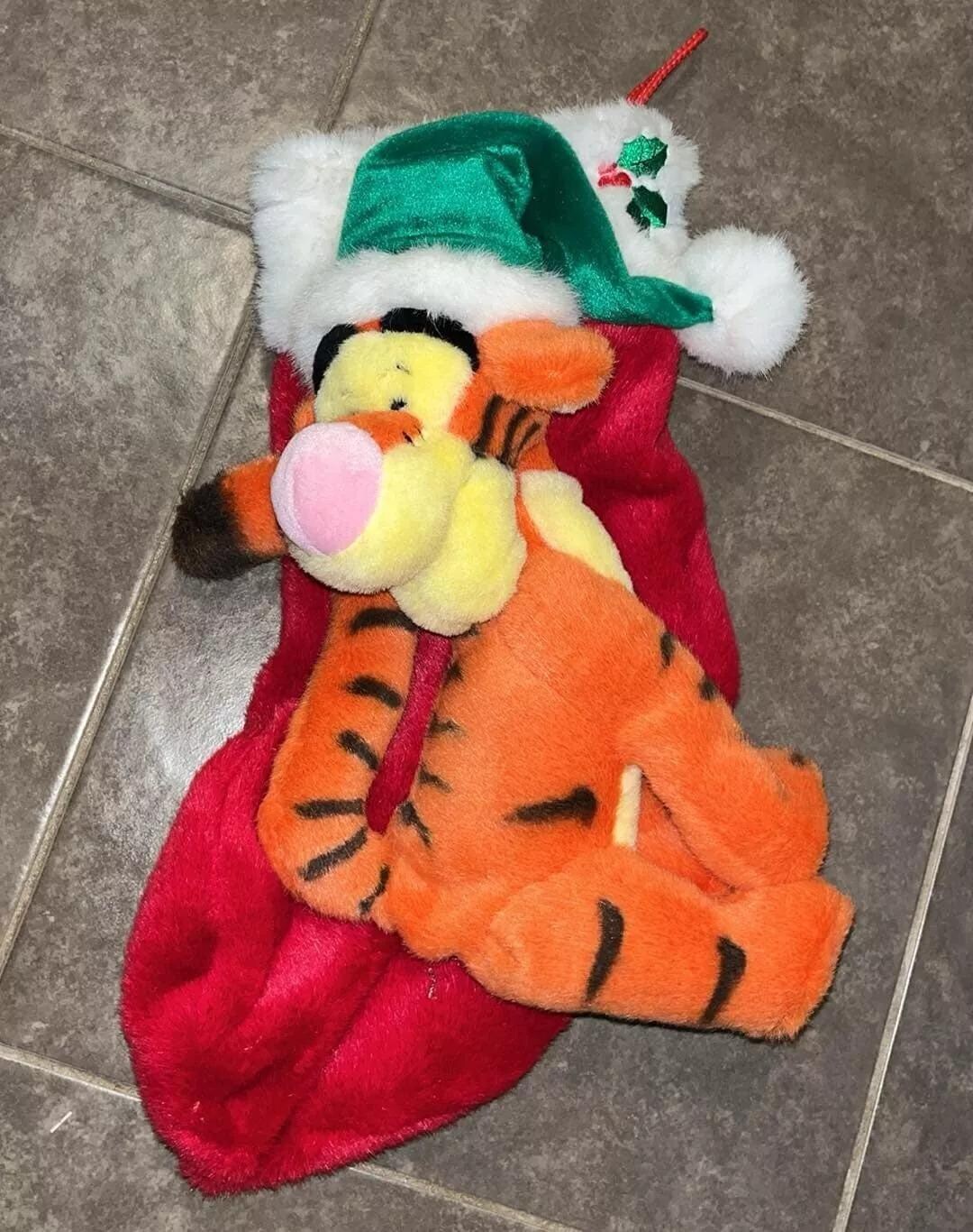 Disney Store Winnie the Pooh Tigger Plush Singing Christmas Stocking 15 ...