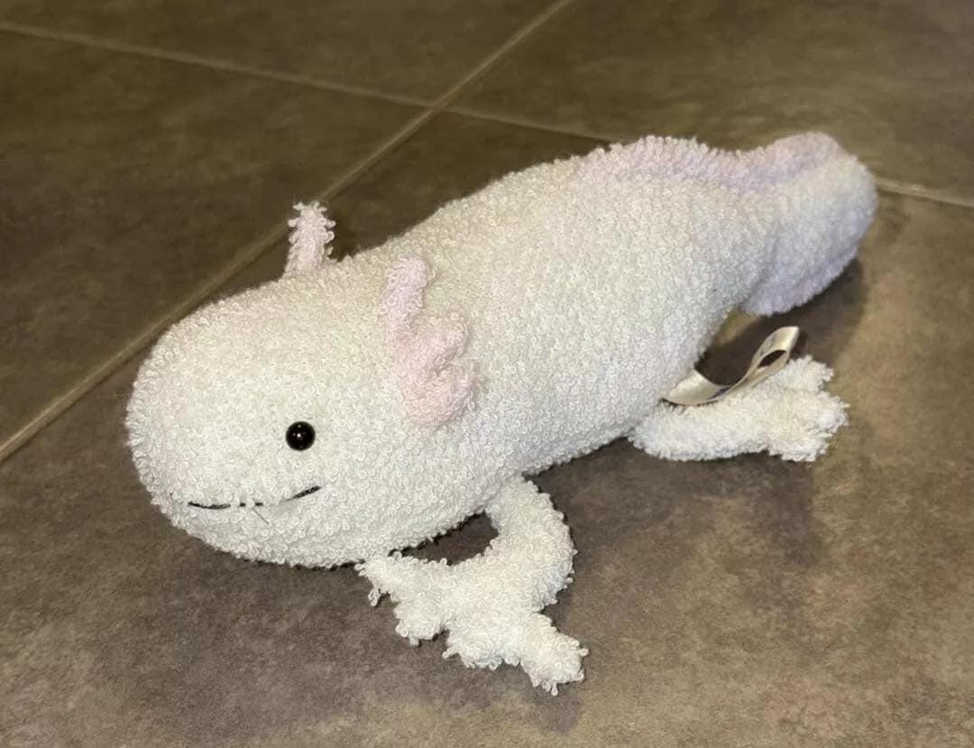A Show Japan White and Pink Axolotl Plush Toy Stuffed Animal 10" - Etsy