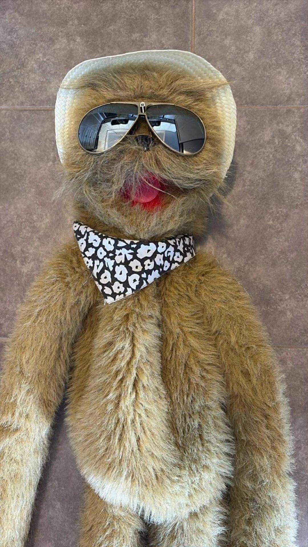 Mopkins 1977/89 Wynn Miller Brown Furry Plush Wrap Around Hand Puppet ...