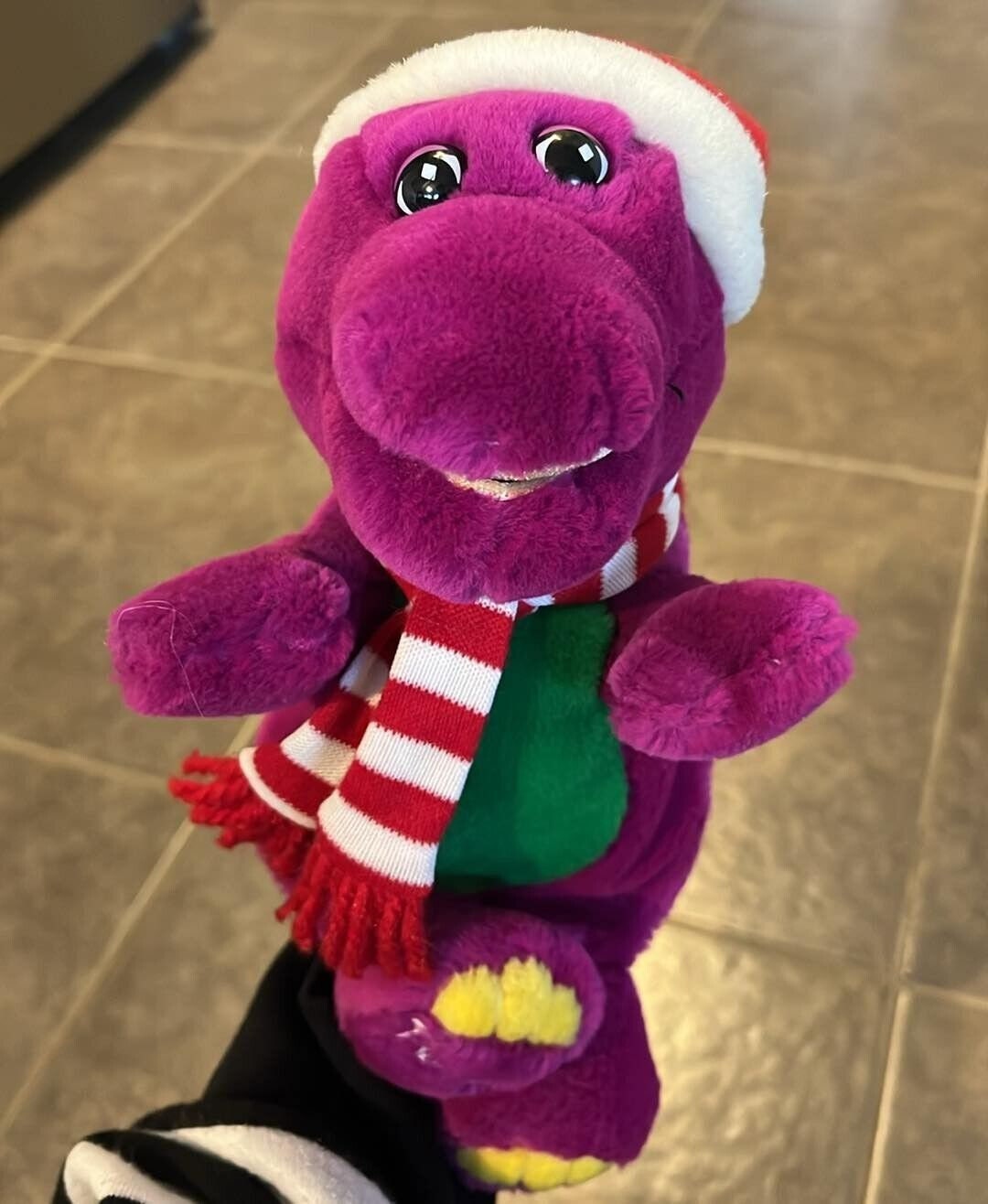 Vintage 1997 Barney the Dinosaur Santa Winter Plush Toy 10 Inches - Etsy