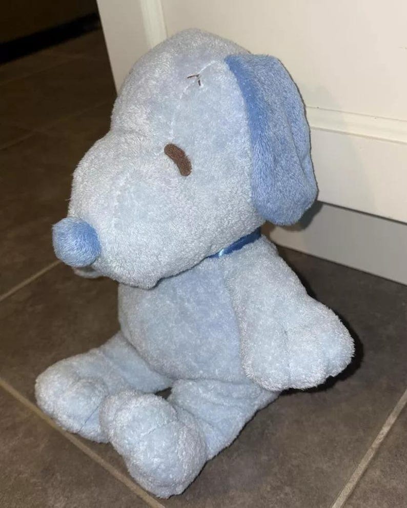Ty Pluffies Light Blue Snoopy Dog 10” Stuffed Animal Plush Peanuts Toy ...